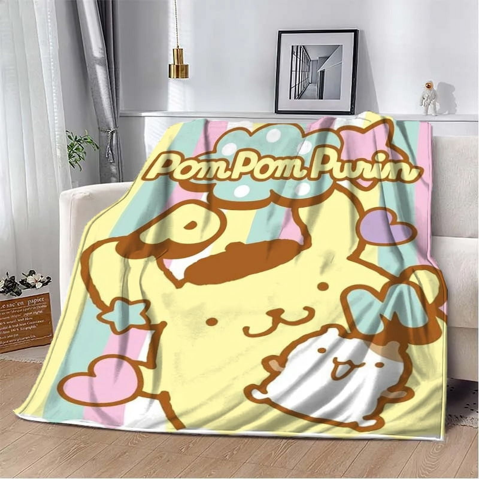 31 Style Sanrio Pom Pom Purin Cartoon Flannel Fluffy Soft Blankets ...