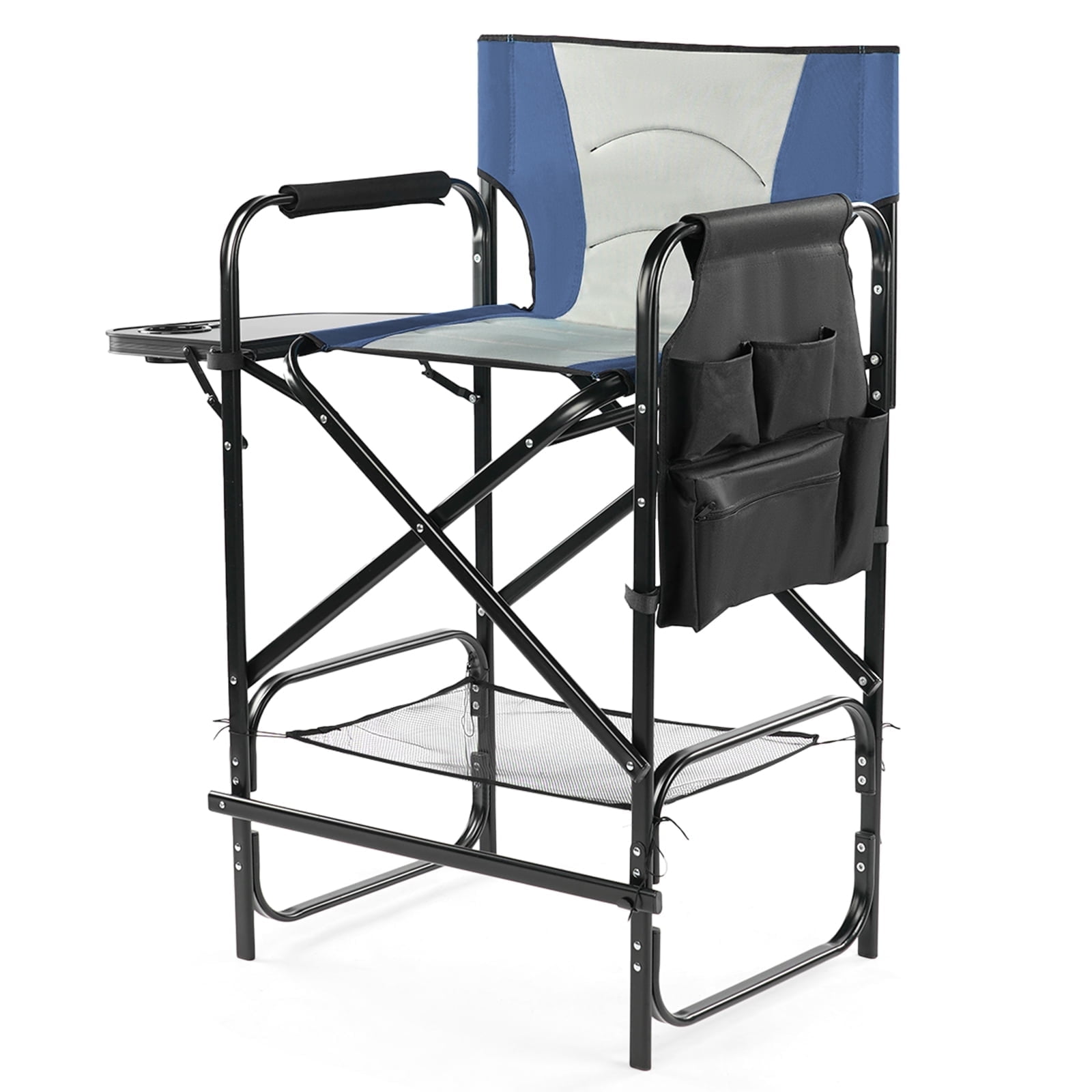 31" Tall Directors Chair with Footrest, 4Portable Bar Height Folding ...