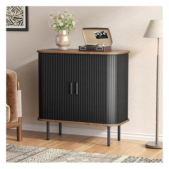 31''W Storage Cabinet, Fluted Sideboard Buffet Cabinet with Storage ...