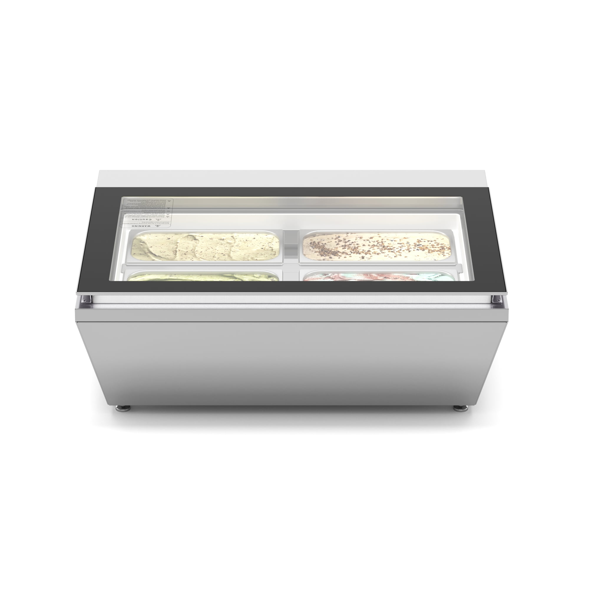 31 in. Countertop Ice Cream Display case with 4 Pans and Glass Sneeze ...
