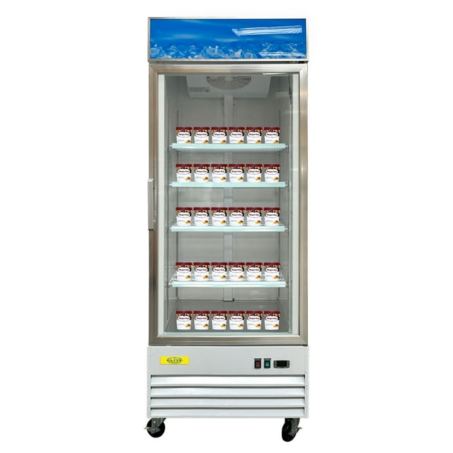 31 in. Single Glass Door Food Merchandiser Commercial Freezer, 23 cu ...
