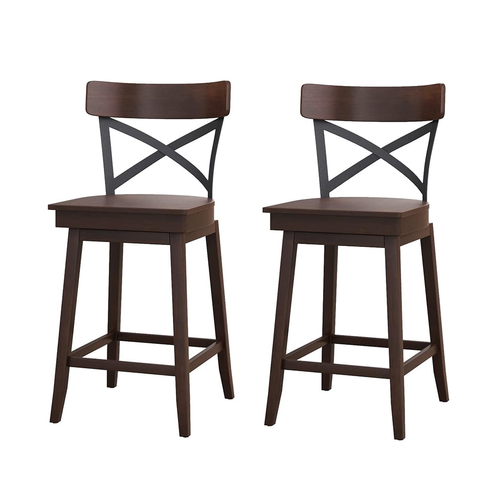 31-inch Upholstered Saddle Stools, Vintage Counter Height Chairs with ...