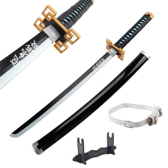 31 inches Bamboo Wooden Anime Demon Slayer Sword Tokitou Muichirou with ...
