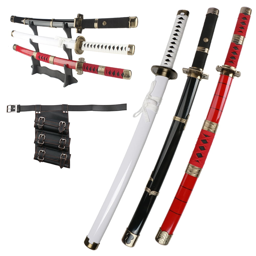 31 inches Bamboo Wooden Sword with Belt and Holder Stand - Walmart.com