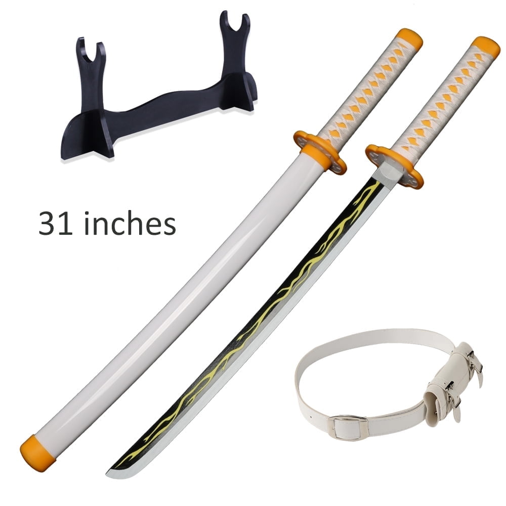 31 inches Wooden Blade Sword Agatsuma Zenitsu with White Belt and ...