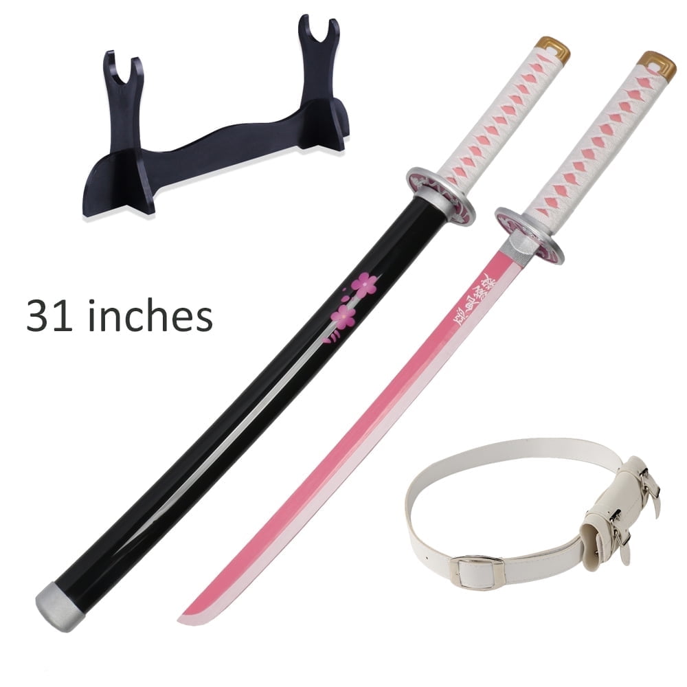 31 inches Wooden Blade Sword Tsuyuri Kanao with White Belt and Holder ...