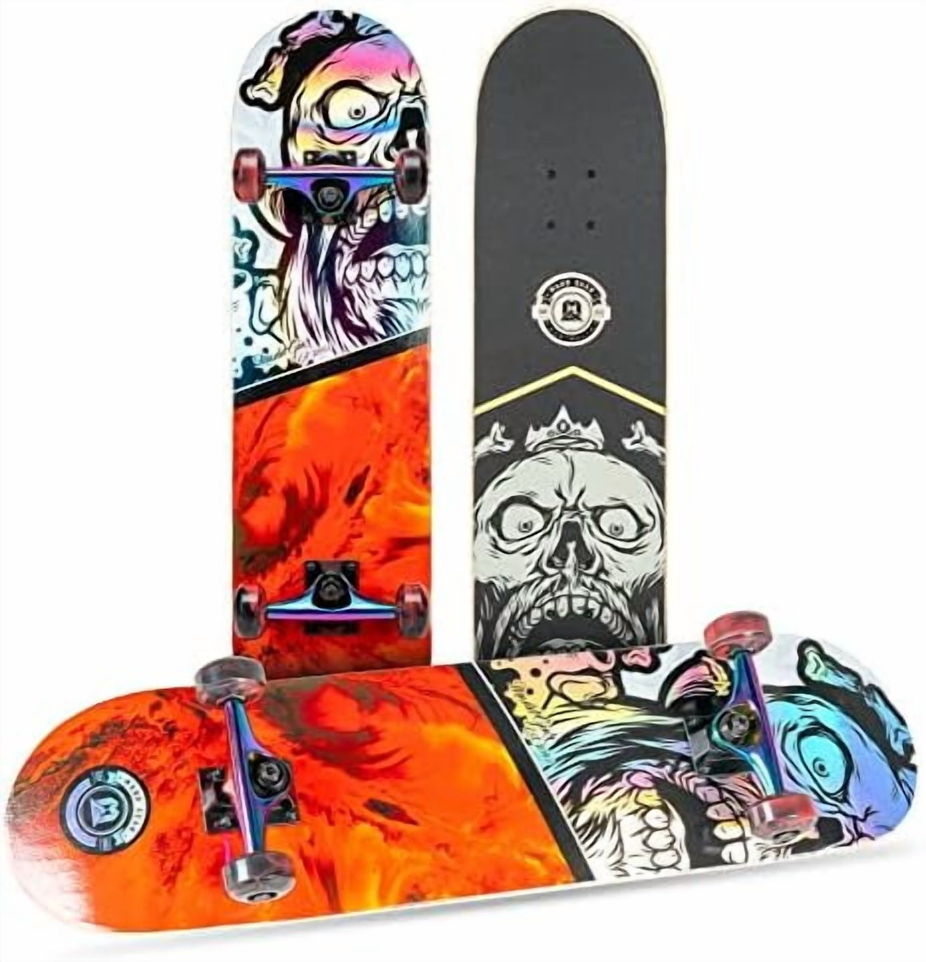 31" x 8" Complete High Spec Skateboard – 7 Ply Maple Wood Deck – Grind ...