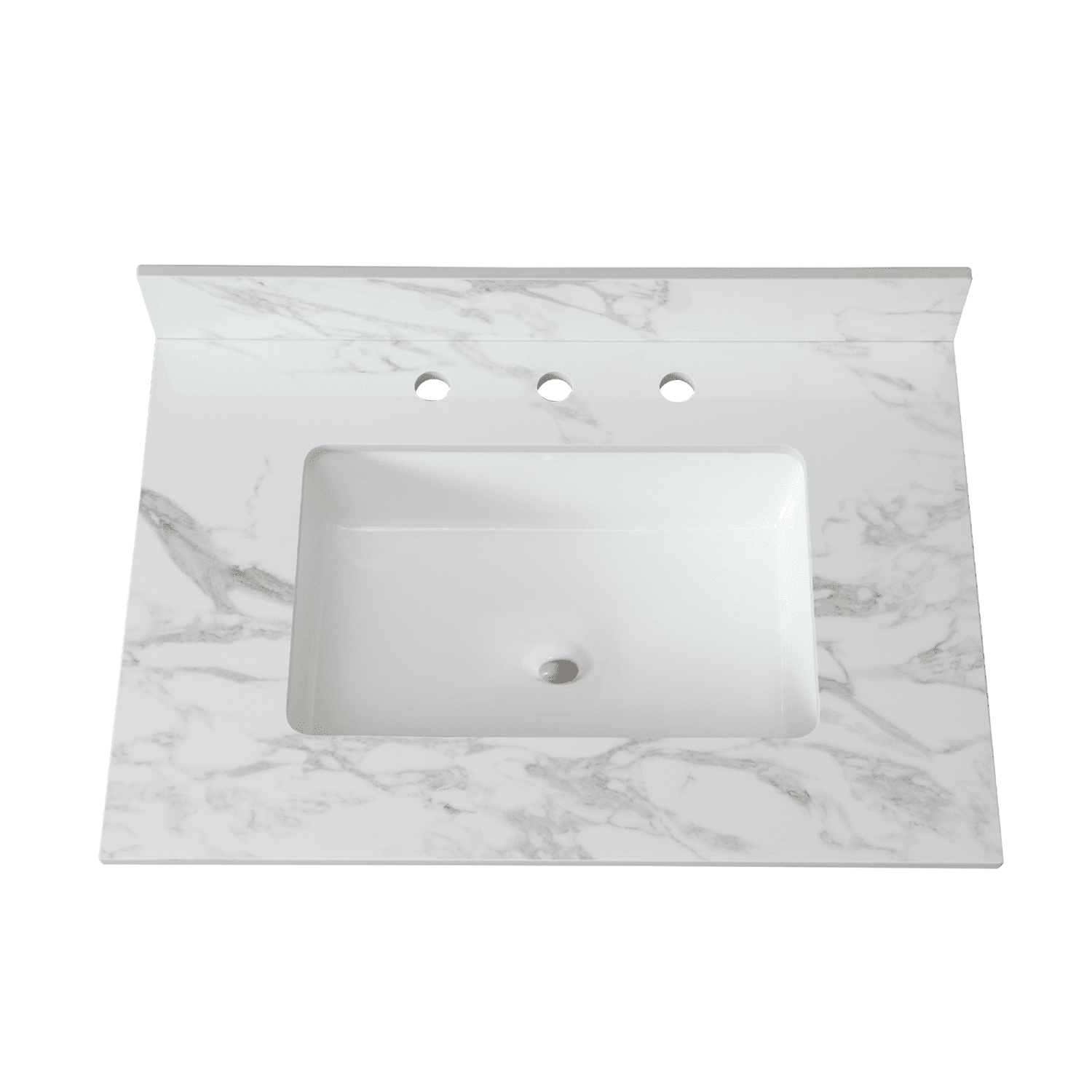 31”x22” Bathroom Vanity Top Sintered Stone Carra White Vanity Sink Tops ...