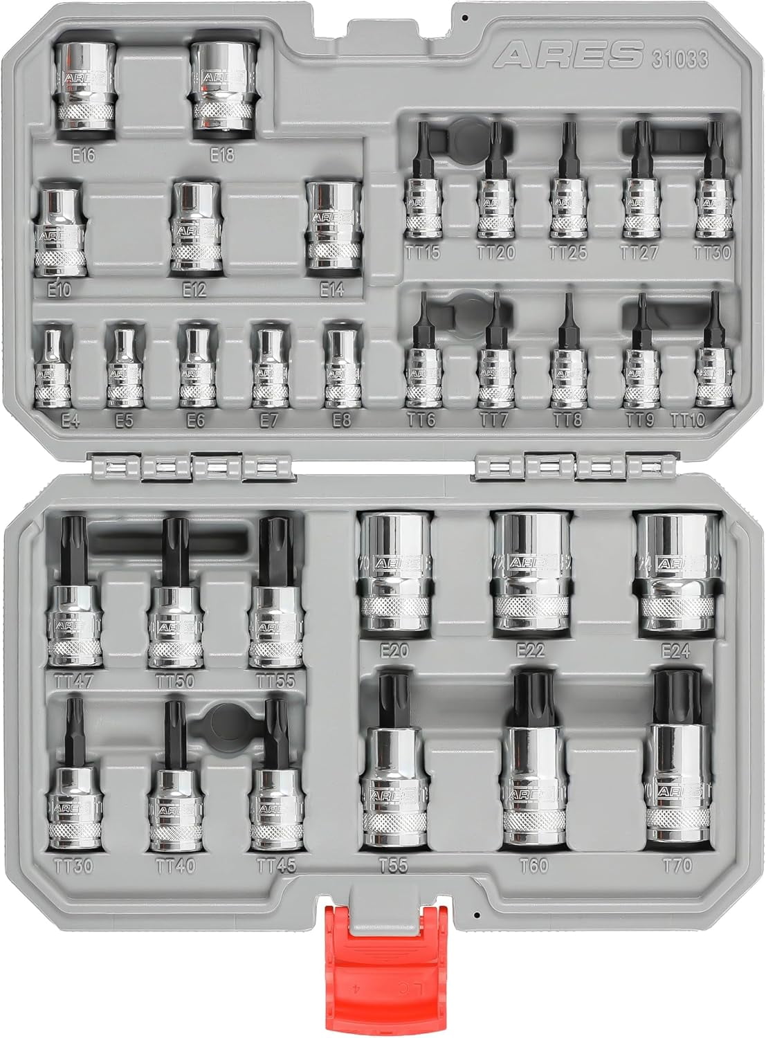 31033 32-Piece Master Torx Bit Socket and Socket Set 1/4-Inch, 3/8-Inch, and 1/2-Inch Drives ...