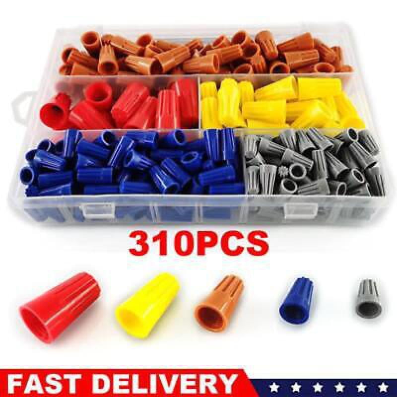 310PCS Electrical Wire Cap Connectors Nuts Kit Screw on Terminals ...