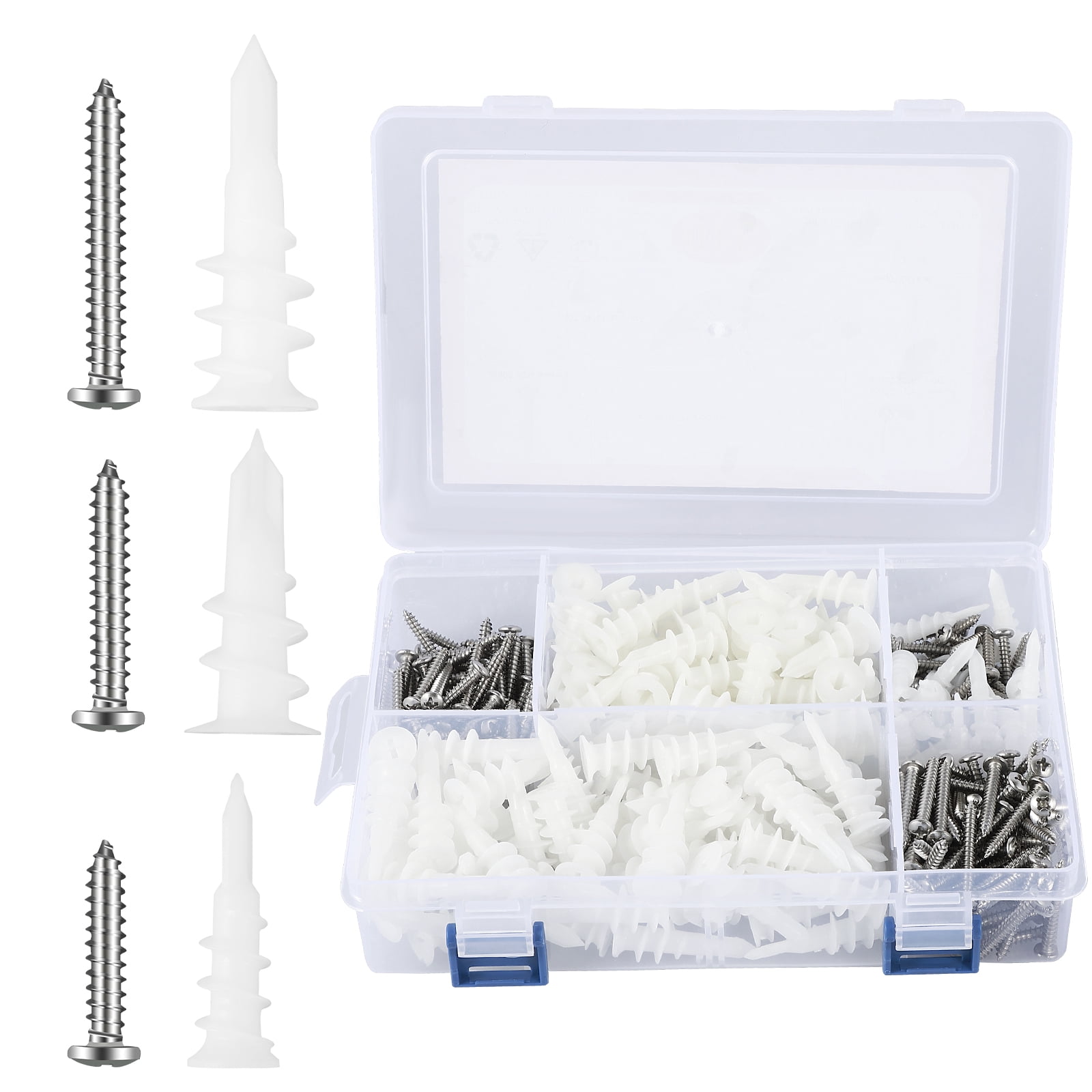 310Pcs Drywall Self Drilling Screws Stainless Steel Round Nylon Plastic Kit for Installing ...
