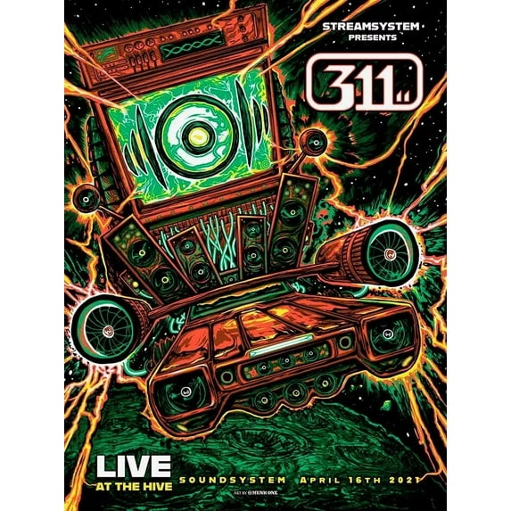 311 Band Concert Poster 2021 Live At The Hive Wall Art Print es 24 x 36 Inch Poster - Walmart.com