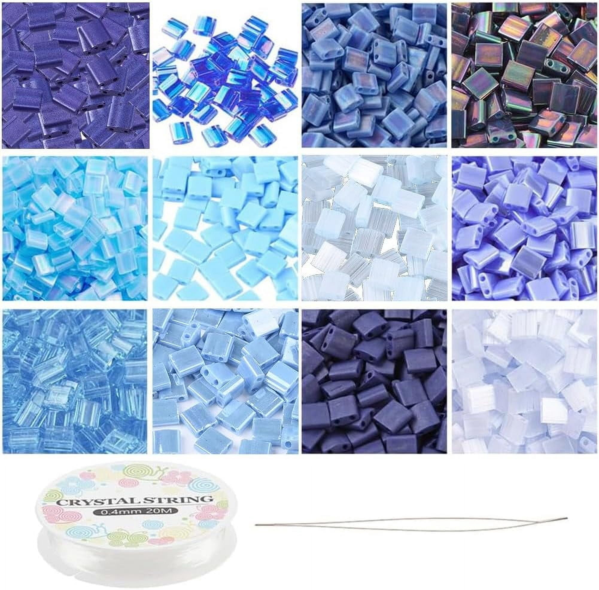 312 Pcs Blue Beads Kit 12 Colors 5 * 5mm Glass Seed Beads Kit Including ...