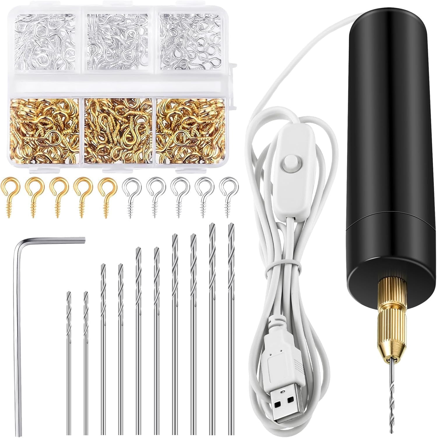 312 count Electric Drill Set for Casting Molds, 300 Eye Screws, 10 ...