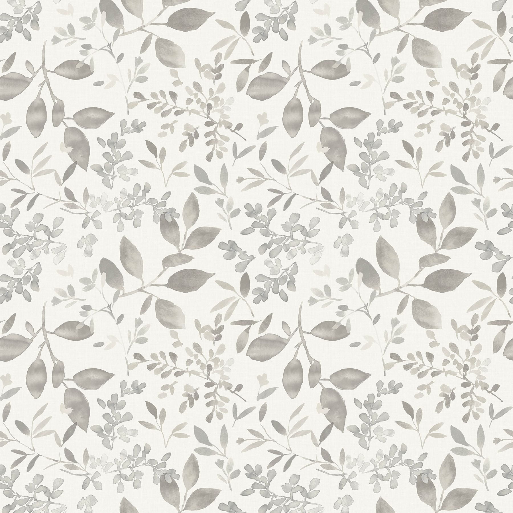 3122-11100 Tinker Grey Woodland Botanical Wallpaper with Painted Leafy ...