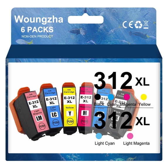 Woungzha 312XL High Yield Ink Cartridge Combo, Compatible with Epson XP ...