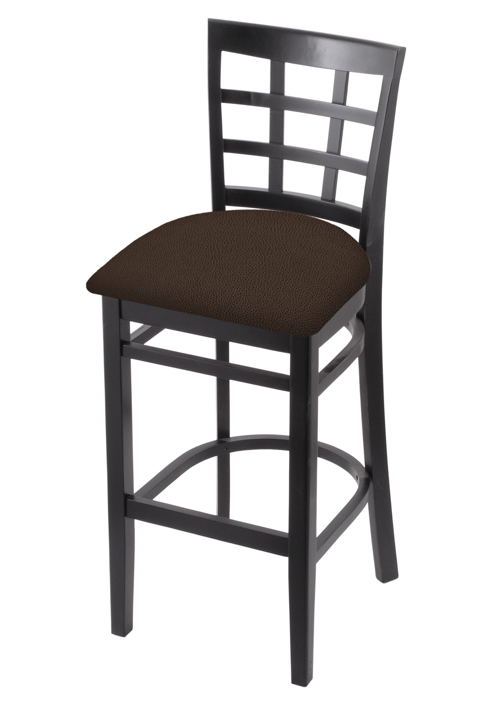 3130 25" Counter Stool with Black Finish and Rein Coffee Seat - Walmart.com