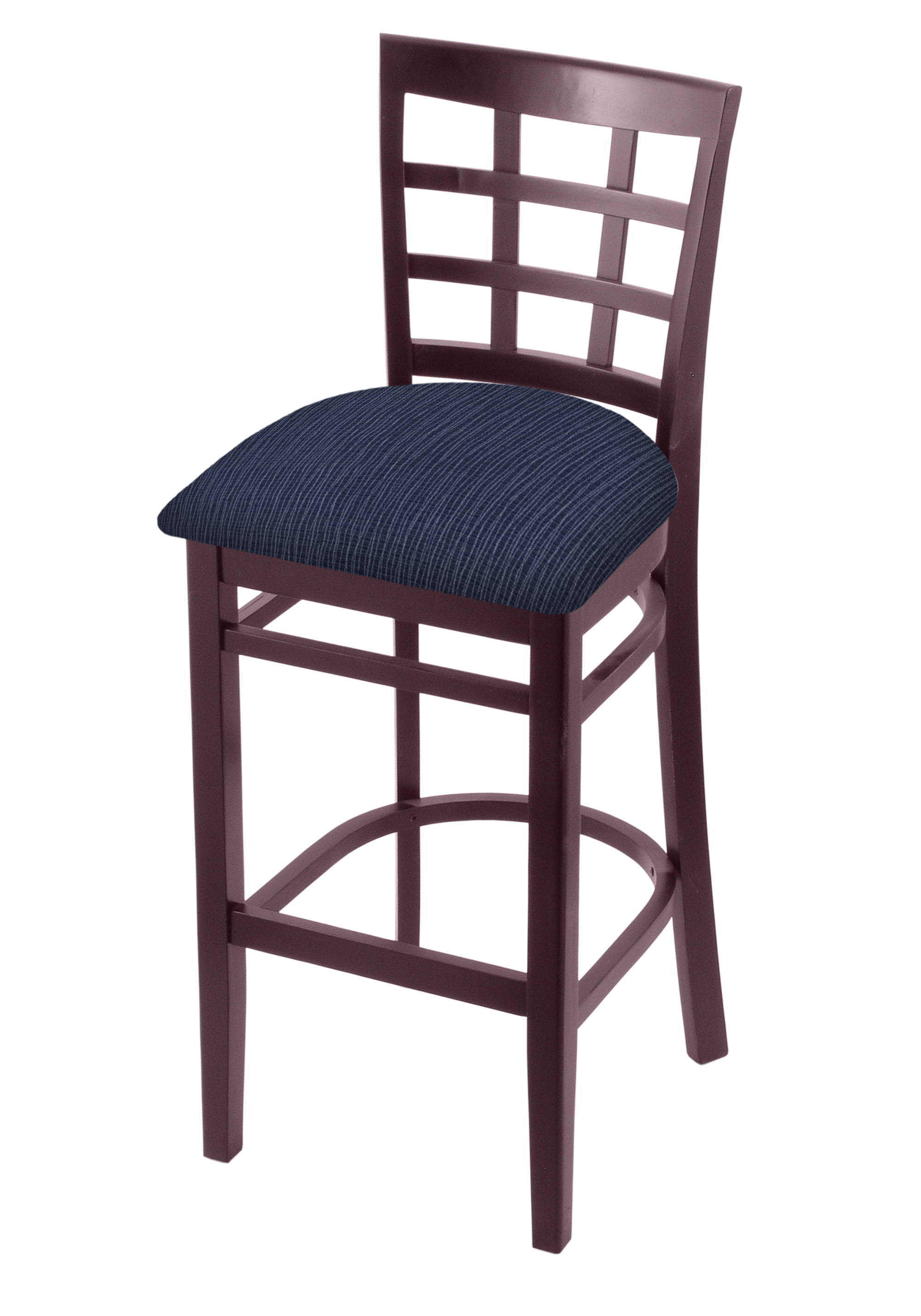 3130 30" Bar Stool with Dark Cherry Finish and Graph Anchor Seat ...
