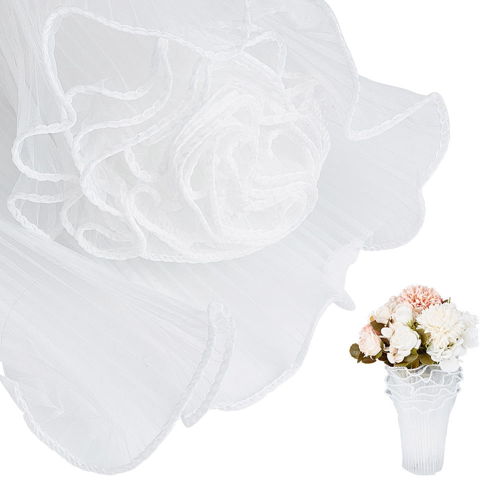 314.96Inch/8M Ruffle Yarn Floral Wrapping Paper White Bouquet Packaging ...
