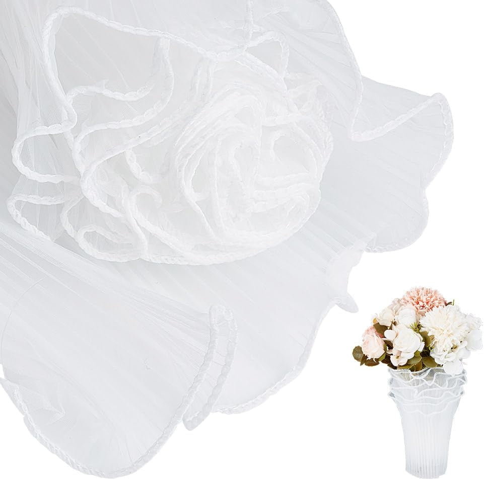 314.96Inch/8M Ruffle Yarn Floral Wrapping Paper White Bouquet Packaging ...