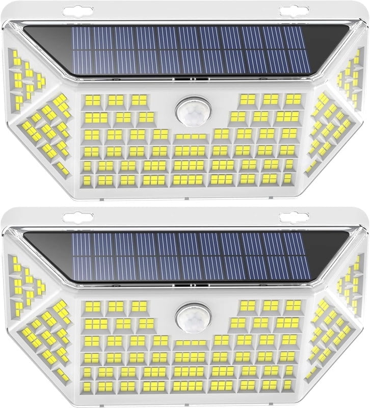 314 LEDs Motion Sensor Outdoor Lights 800LM 6000 K Solar Powered Flood Lights Outdoor IP67 ...