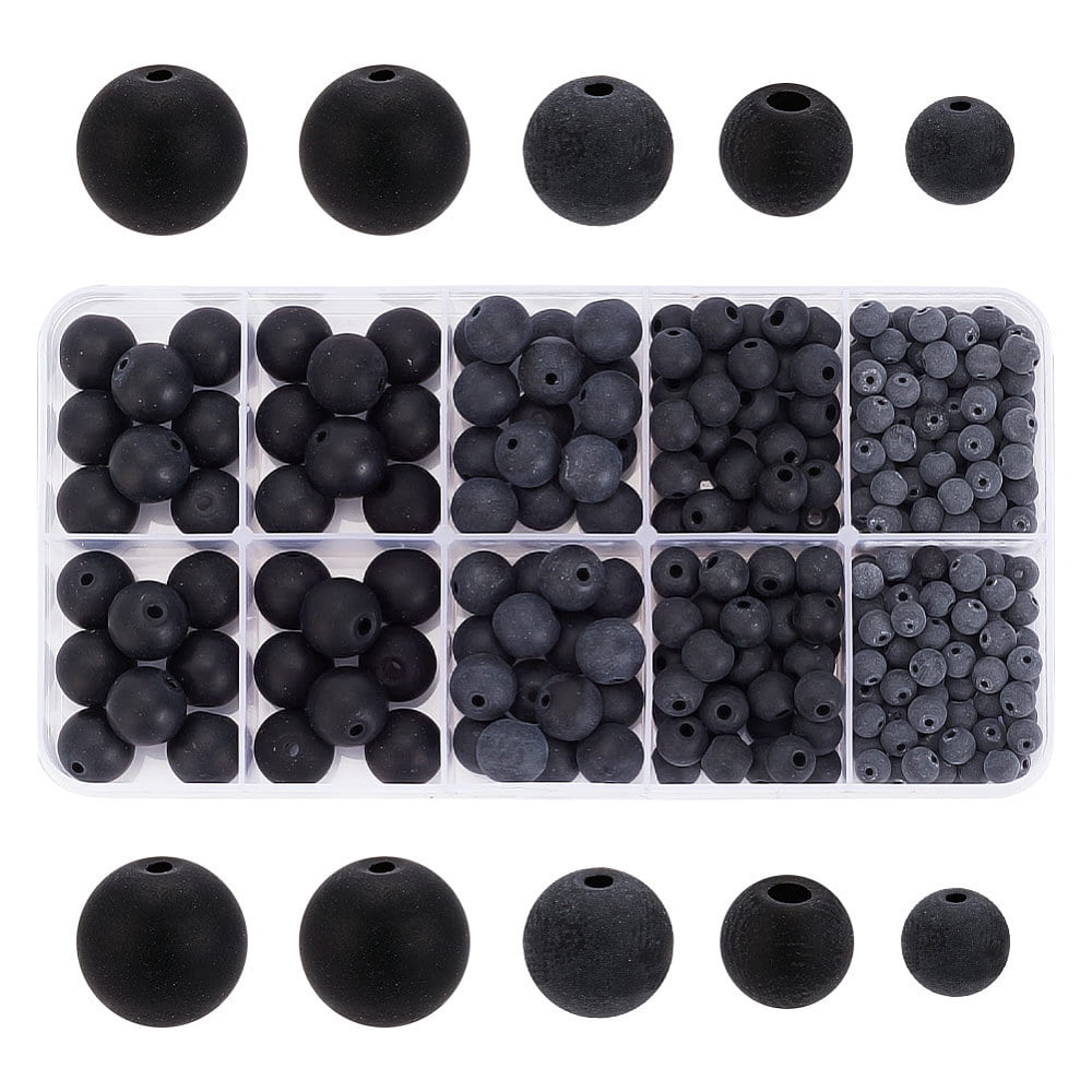 314pcs 4 Styles Black Stone Beads Strands Round 4~11mm Hole: 1mm 314pcs ...