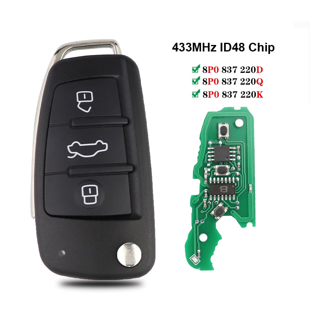 315/433Mhz Remote Car Key For Audi Q7 B7 Q3 A3 TT A2 A8 A6 A6L A4 S5 C5 C6 B6 A4L A5 Q5 S RS ...