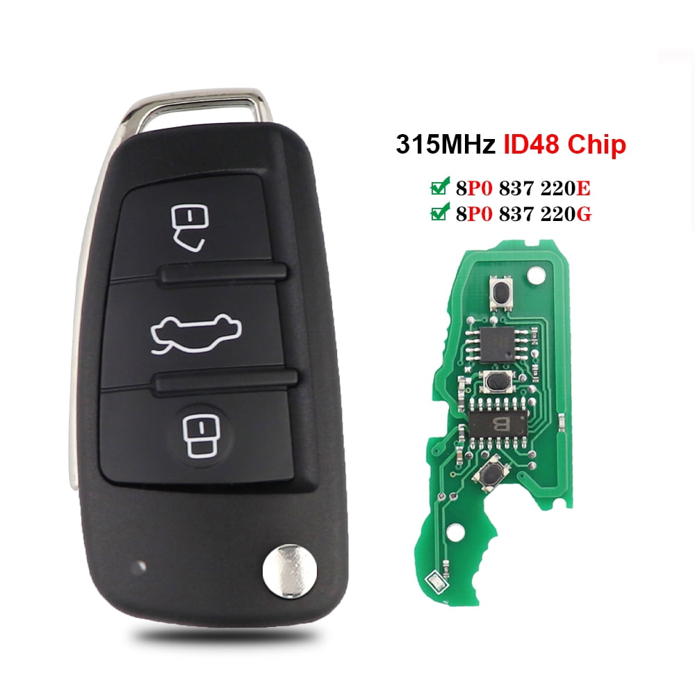 315/433Mhz Remote Car Key For Audi Q7 B7 Q3 A3 TT A2 A8 A6 A6L A4 S5 C5 ...