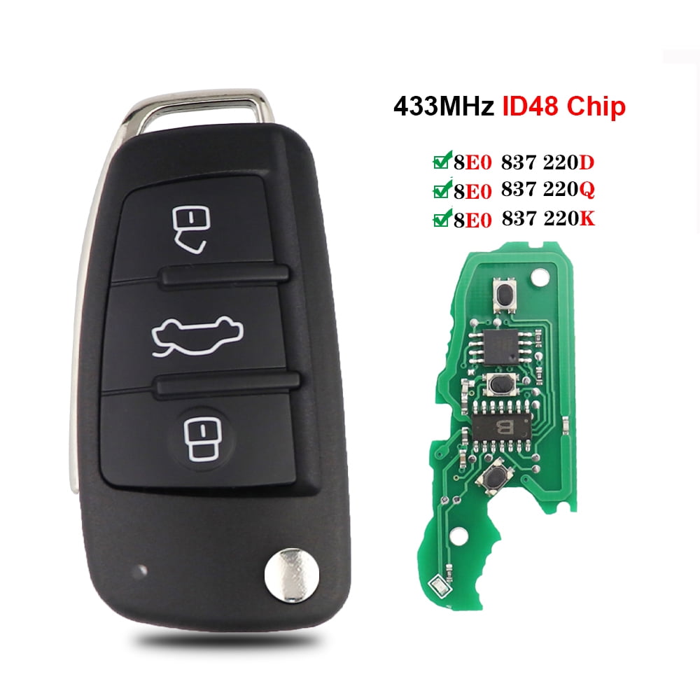 315/433Mhz Remote Car Key For Audi Q7 B7 Q3 A3 TT A2 A8 A6 A6L A4 S5 C5 C6 B6 A4L A5 Q5 S RS ...