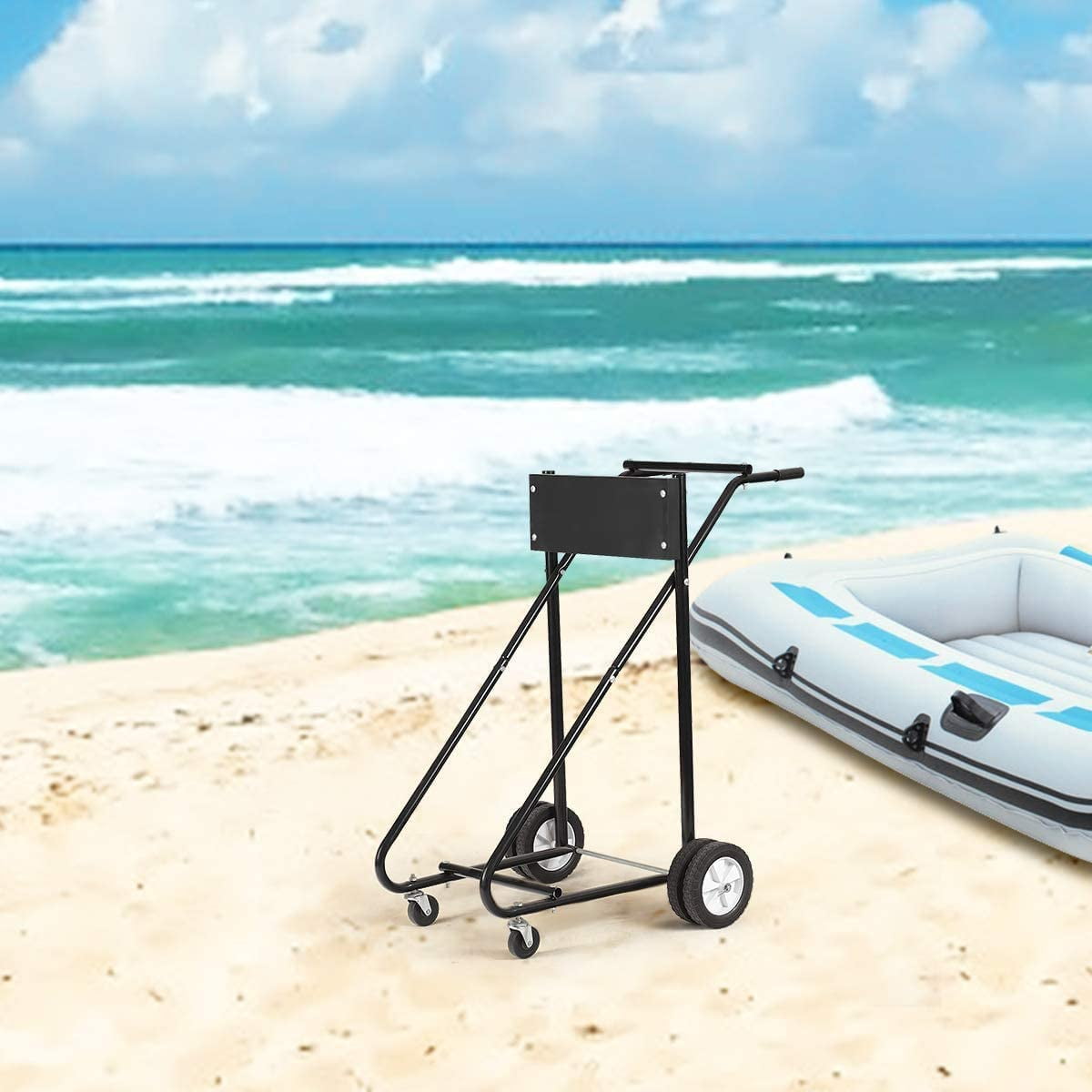 315 LBS Outboard Boat Motor Stand, Heavy-Duty Outboard Engine Carrier ...