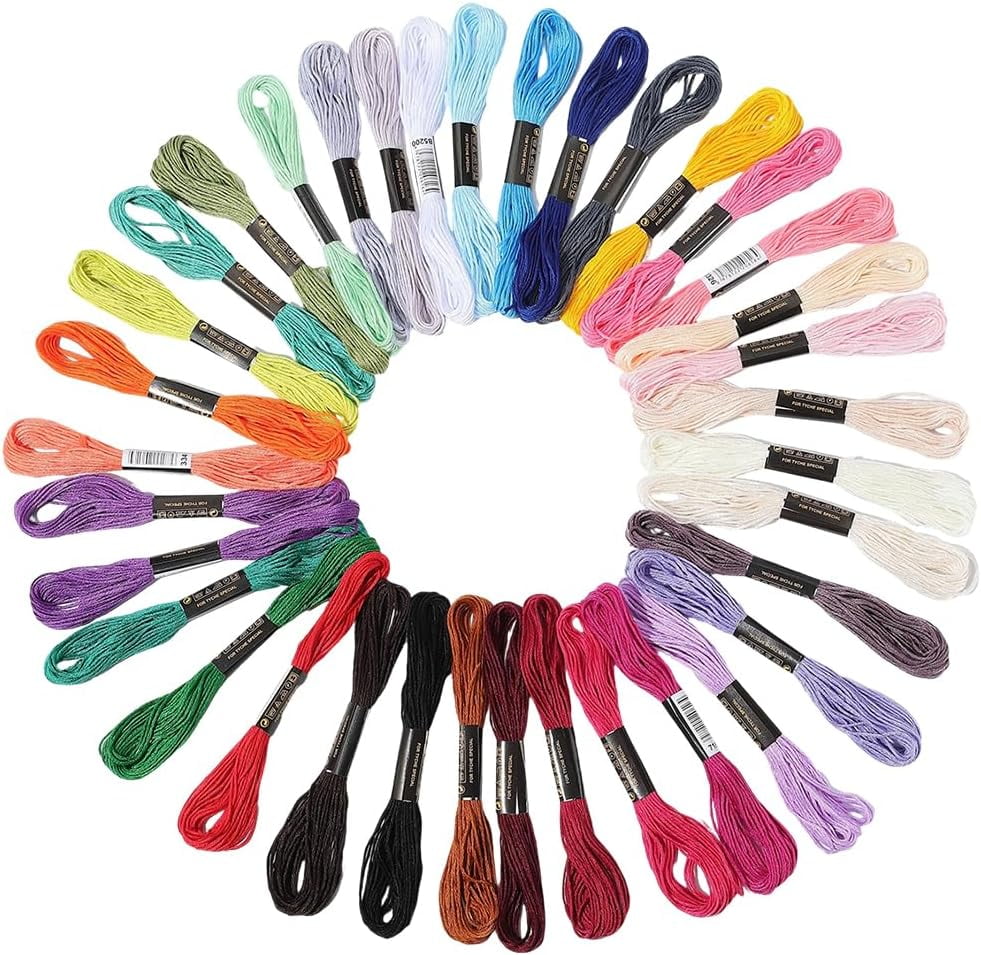 315 Yards 36 Skeins Colorful Variegated Embroidery Floss Rainbow Color ...