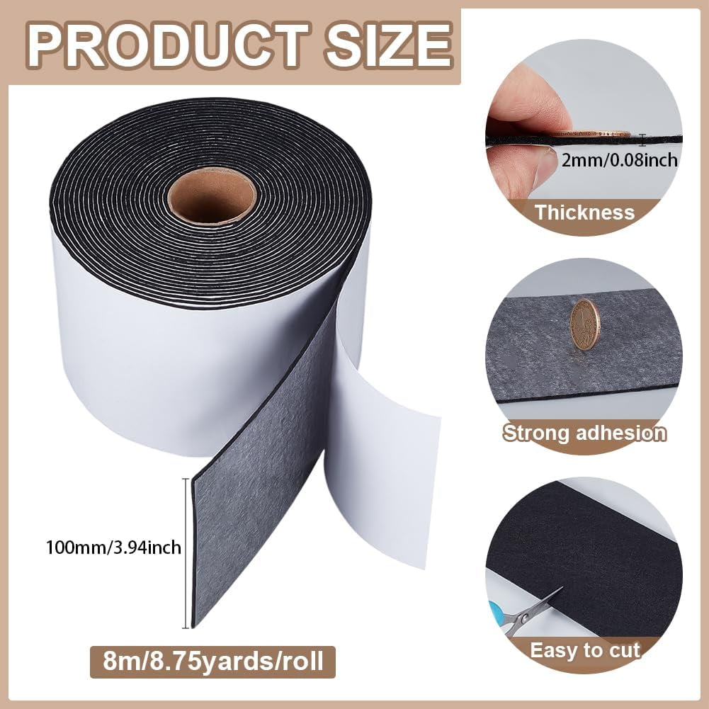 315 x 3.9 Inch Self Adhesive Felt Tape Black Furniture Felt Strips with ...