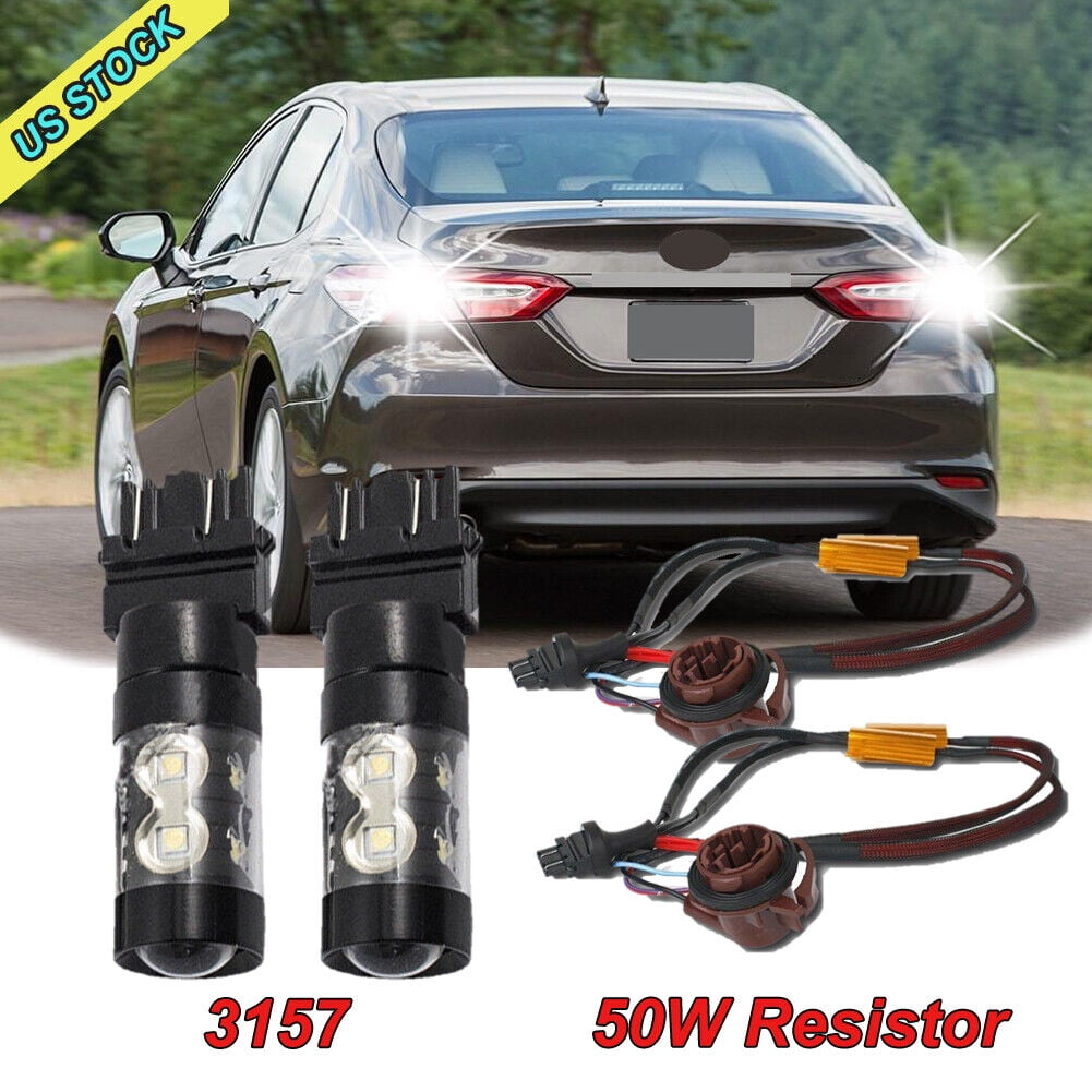 3157 LED Bulb+Load Resistor Fix Hyper Flash For Switchback LED Turn ...