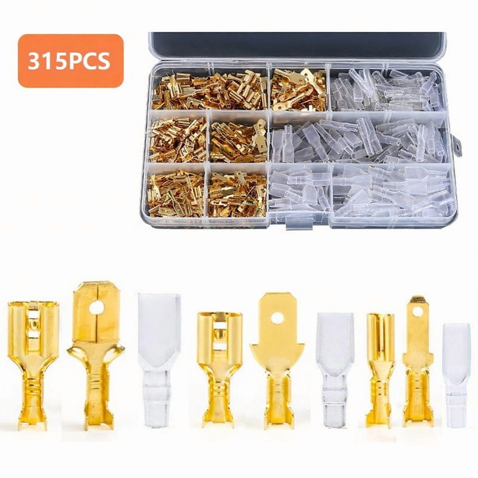 315Pcs Gold Crimp Terminal Connector Pliers Cold Press Electrical Wire ...