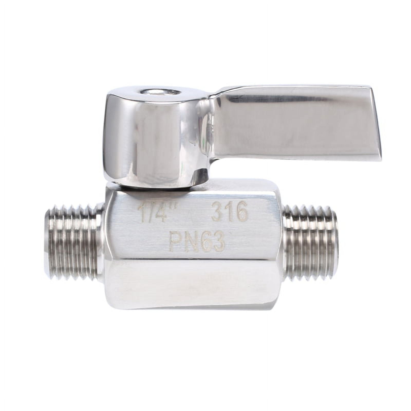 316 Stainless Ball Valve - 1/4 Inch NPT Thread Male Small Mini Ball ...
