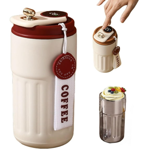 316 Stainless Steel 15oz Travel Mug with Temperature Display – Leak ...