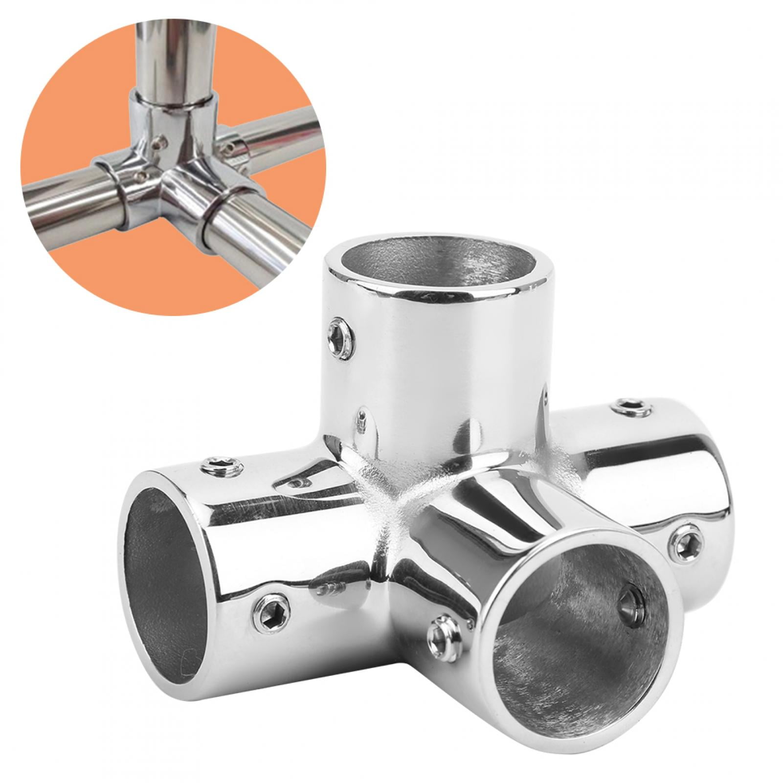 316 Stainless Steel 4-Way Round Base Hand Rail Fitting for 25mm ...