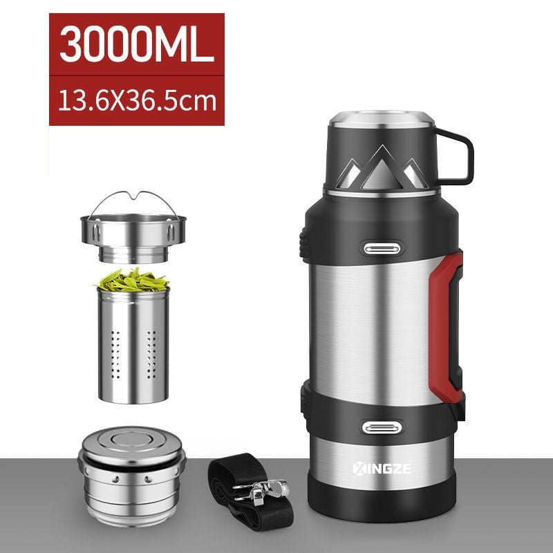 316 Stainless Steel Big Capacity Thermos Bottle 1L/2L /3L/ Outdoor Travel Coffee Mugs Thermal ...