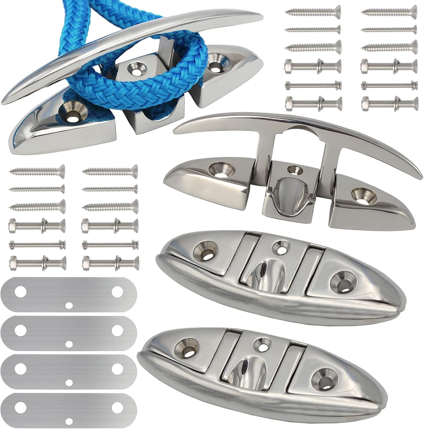 316 Stainless Steel Boat Folding Cleats Boat Dock Cleats 5/6/8.5 inch ...
