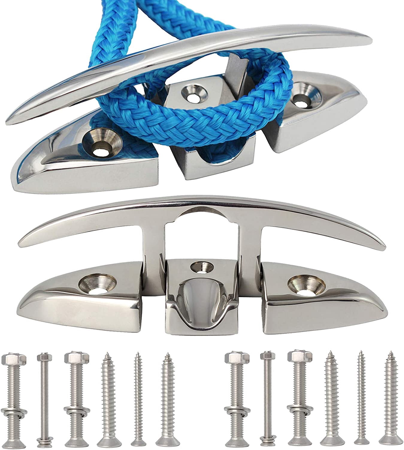 316 Stainless Steel Boat Folding Cleats Boat Dock Cleats 5/6/8.5 inch ...