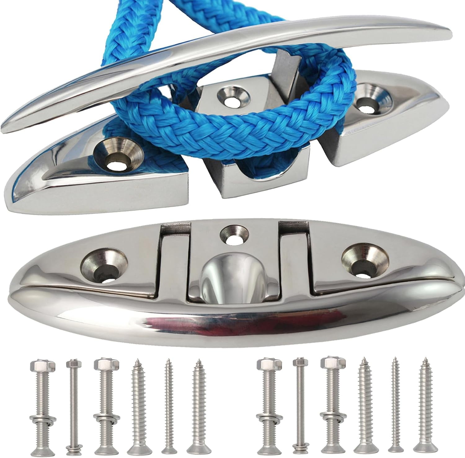 316 Stainless Steel Boat Folding Cleats Boat Dock Cleats 5/6/8.5 inch ...