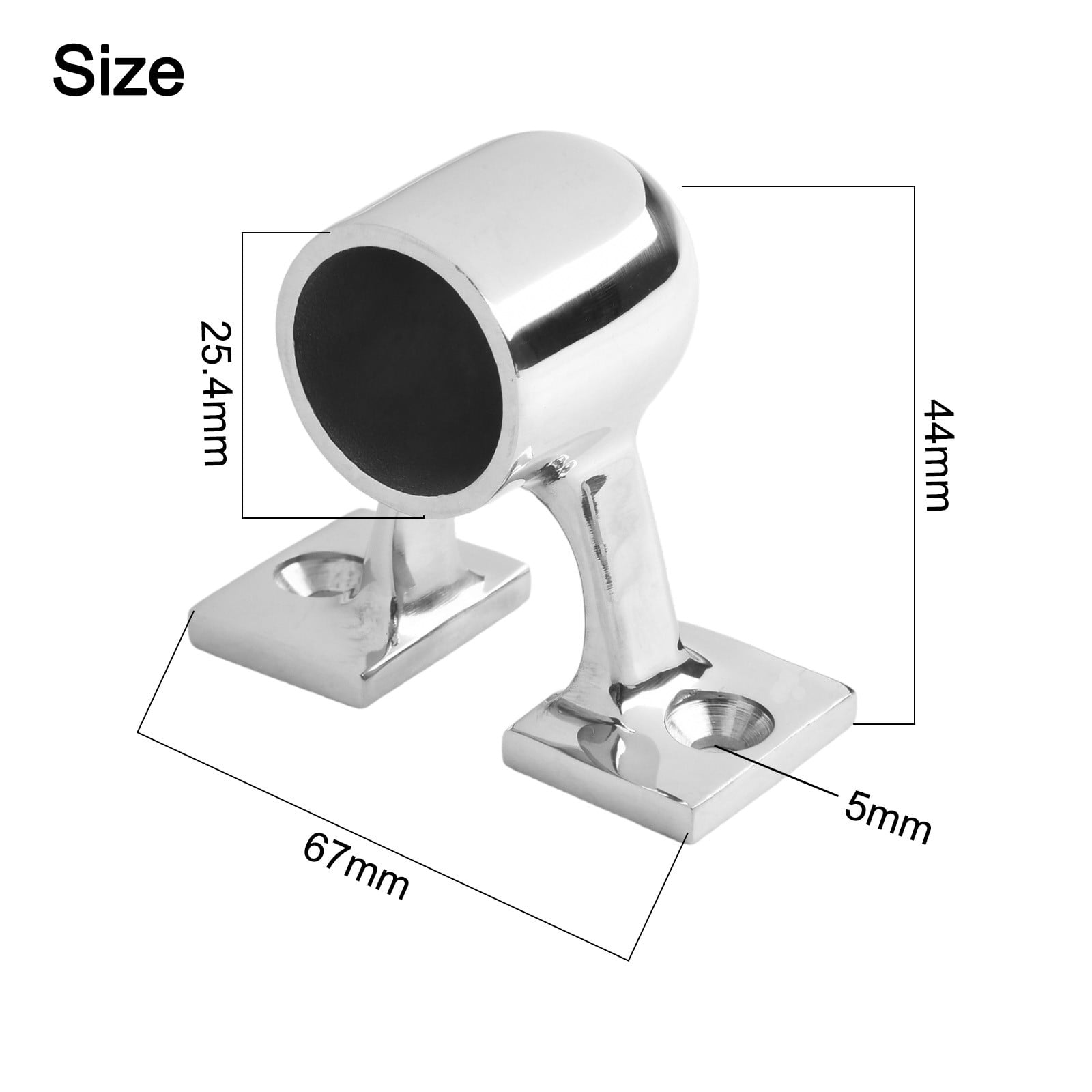 316 stainless steel cabin handrail mount 1 inch OD pipe stern/stern 90 ...