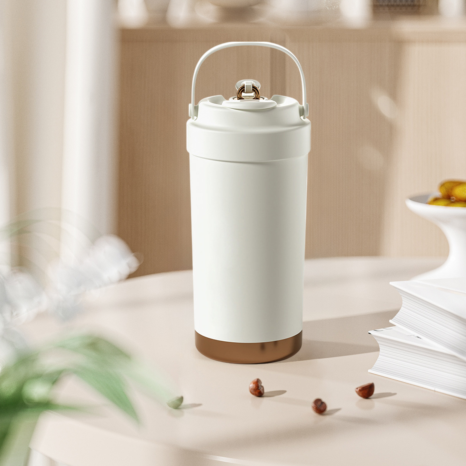 316 Stainless Steel Ceramic Liner Coffee Cup, 17oz Portable Double ...