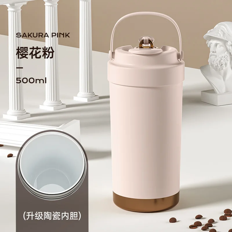 316 Stainless Steel Ceramic Liner Thermos Cup Portable Take-away Coffee ...