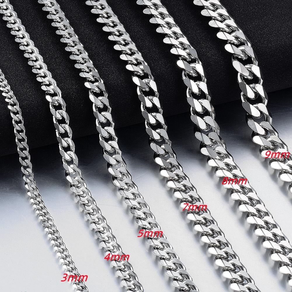 316 Stainless Steel Chain 3mm To 9mm Steel Cuban Men's Chain Stainless ...