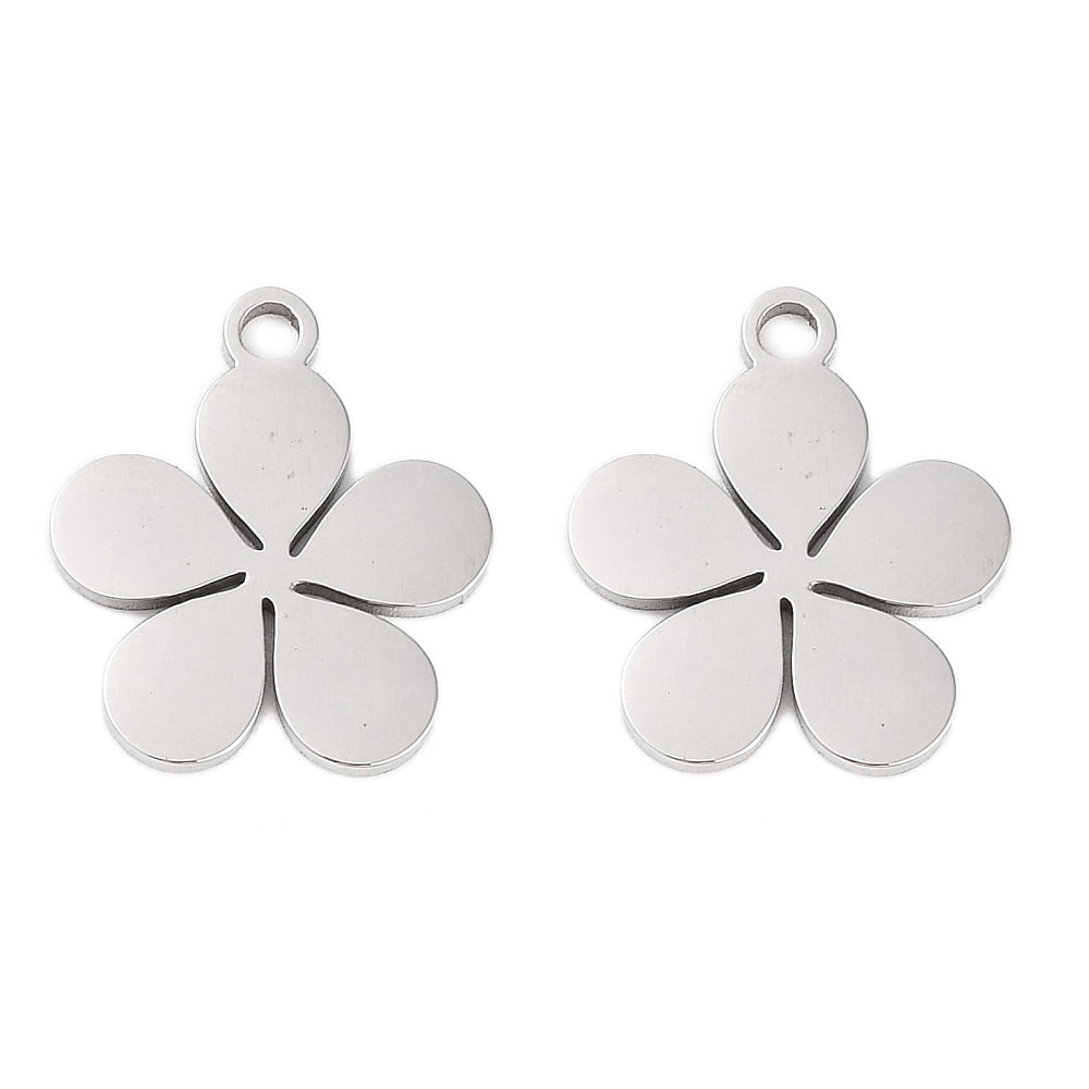 316 Stainless Steel Charms Laser Cut Stainless Steel Color Flower 14 ...