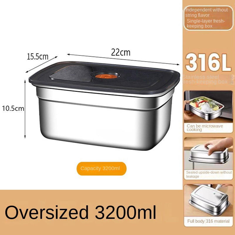 316 Stainless Steel Crisper, Lunch Box, Sealed Leak-proof Bento Box ...