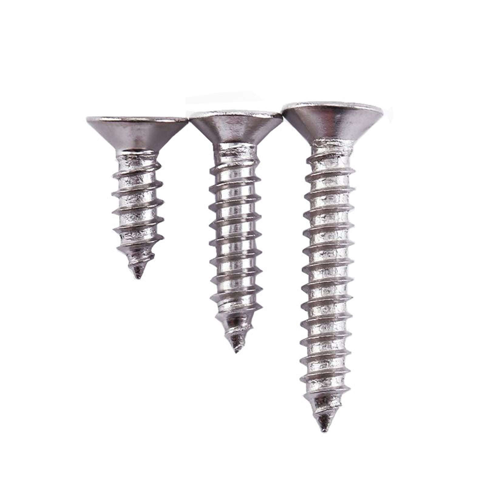 316 Stainless Steel Cross Countersunk Self Tapping Screws Flat Head ...