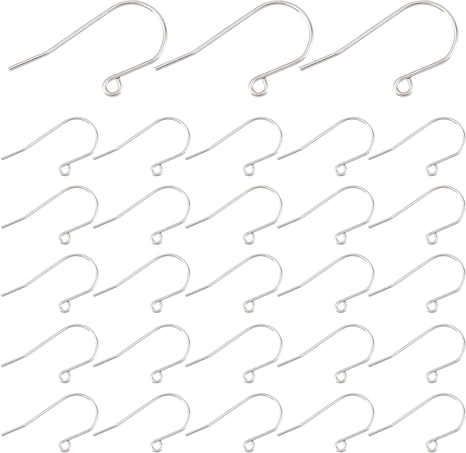 316 Stainless Steel Earring Hooks Ear Wire with Horizontal Loop ...