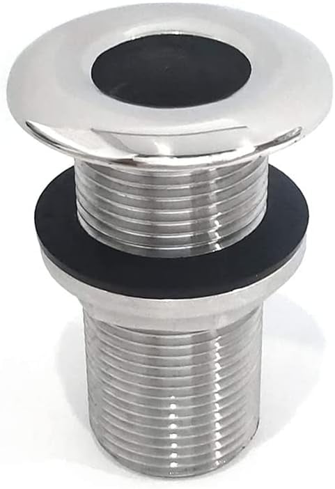 316 Stainless Steel Full Thread Boat Thru-Hull Fitting Drain for 1 inch ...